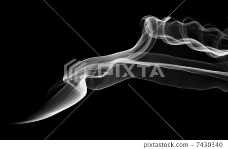 Abstract white smoke pattern and curves on black - Stock Illustration ...