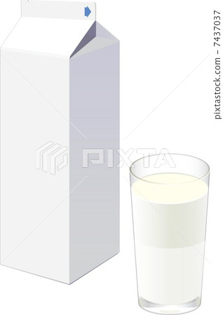 Paper pack and milk - Stock Illustration [7437037] - PIXTA