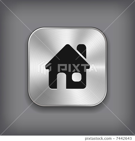 Home icon - vector metal app button - Stock Illustration [7442643] - PIXTA