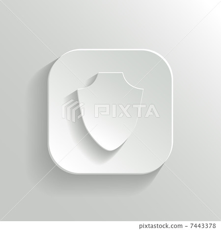 Shield icon - vector white app button-插圖素材 [7443378] - PIXTA圖庫