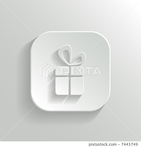 Gift icon - vector white app button - Stock Illustration [7443749] - PIXTA