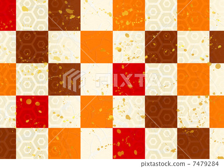 Autumnal colored checkered texture - Stock Illustration [7479284] - PIXTA