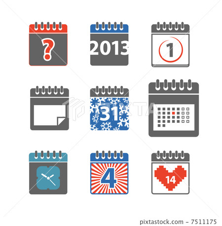 Different styles of color calendar web icons... - Stock Illustration ...
