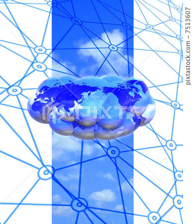 Cloud / a world map reflected in clouds - Stock Illustration [7513607 ...