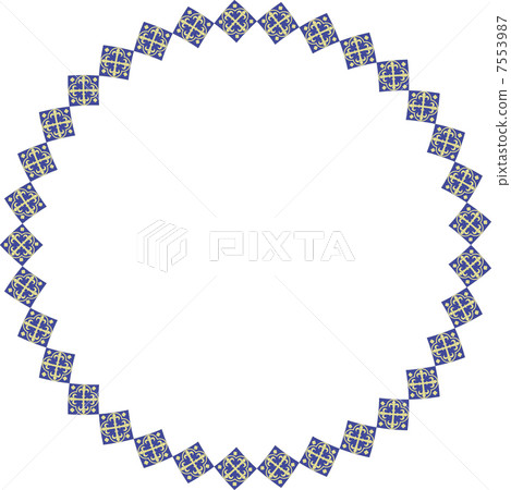 Geometric pattern circular decorative frame - Stock Illustration ...