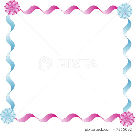 Ribbon rectangular decorative frame - Stock Illustration [7555092] - PIXTA