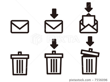 E-mail or trash can icon - Stock Illustration [7556096] - PIXTA
