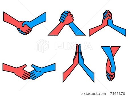 Handshake (Red Blue) - Stock Illustration [7562870] - PIXTA