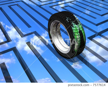 Tire running in the maze - Stock Illustration [7577614] - PIXTA