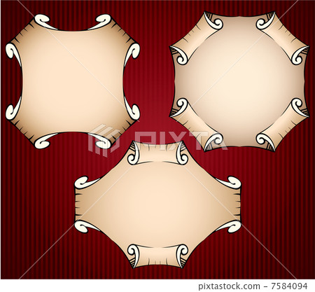 Set of vintage parchment frames - Stock Illustration [7584094] - PIXTA