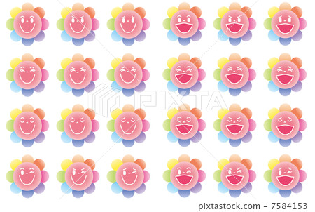 Flower face icon (Laughing system) - Stock Illustration [7584153] - PIXTA