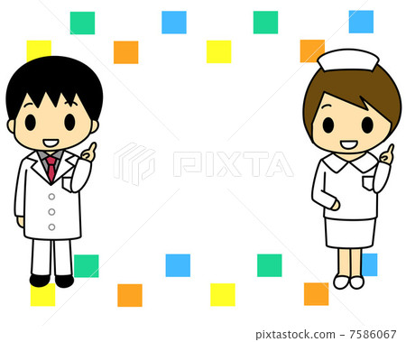 Doctor nurse frame - Stock Illustration [7586067] - PIXTA