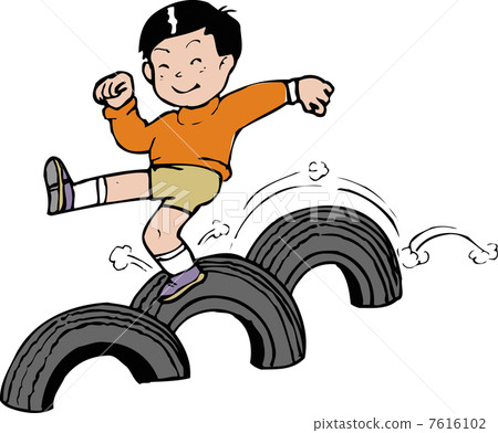 Tire Jump - Stock Illustration [7616102] - PIXTA