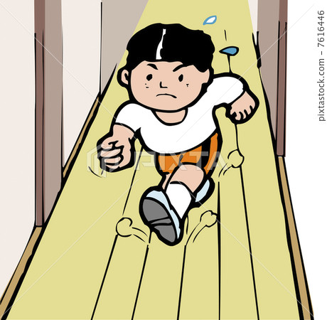 Run in the corridor - Stock Illustration [7616446] - PIXTA