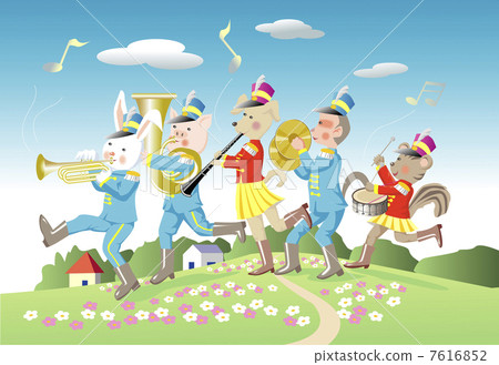 Animal marching band - Stock Illustration [7616852] - PIXTA