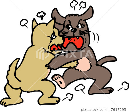 A dog's fight - Stock Illustration [7617295] - PIXTA