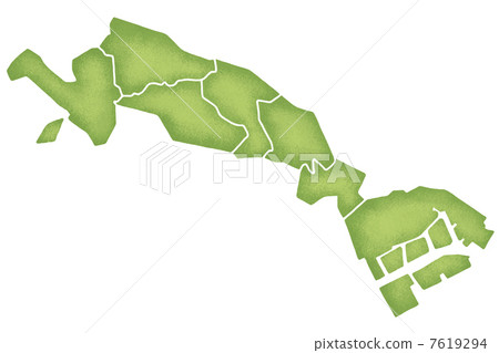 Kawasaki city boundary map - Stock Illustration [7619294] - PIXTA