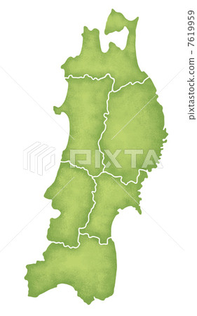 Tohoku area map - Stock Illustration [7619959] - PIXTA