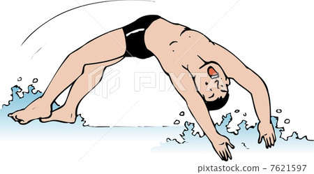 Backstroke start - Stock Illustration [7621597] - PIXTA