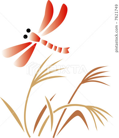 Red dragonfly - Stock Illustration [7621749] - PIXTA
