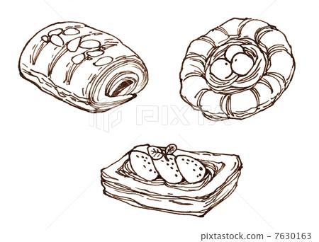 Line drawing Denish 3 species b - Stock Illustration [7630163] - PIXTA