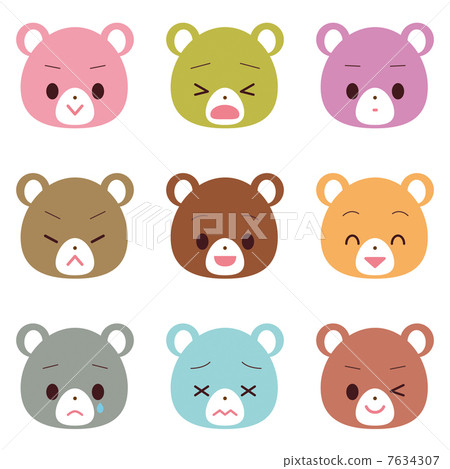 Kuma expression 9 types - Stock Illustration [7634307] - PIXTA