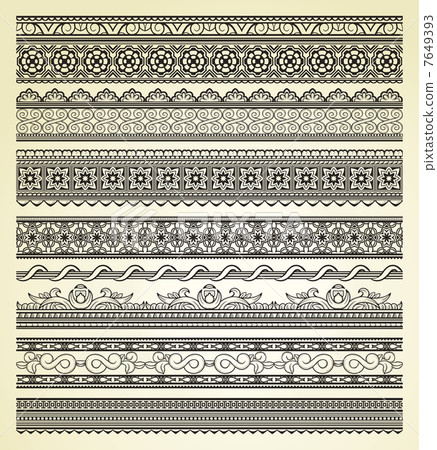 set of borders - Stock Illustration [7649393] - PIXTA
