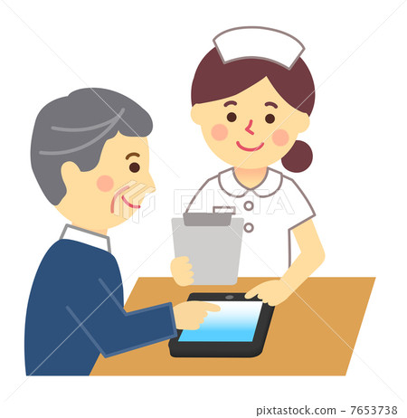 Nurse explained IPAD to the patient. - Stock Illustration [7653738] - PIXTA