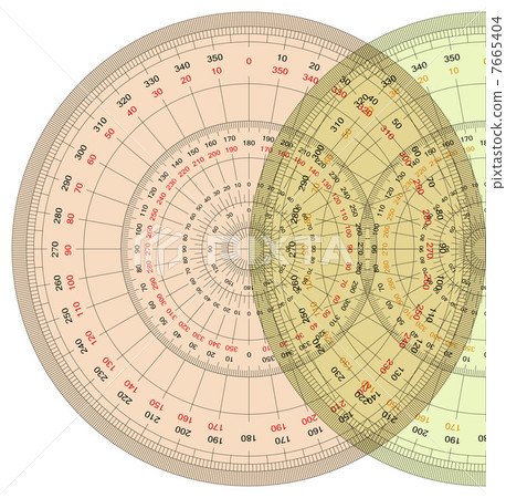 Circular protractor 01 - Stock Illustration [7665404] - PIXTA