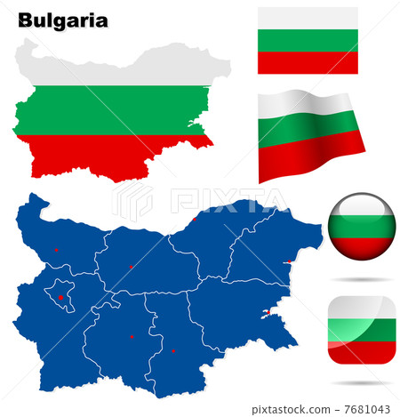 Bulgaria vector set. Detailed country shape... - Stock Illustration ...