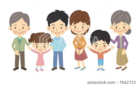 Three generations family - Stock Illustration [7682723] - PIXTA