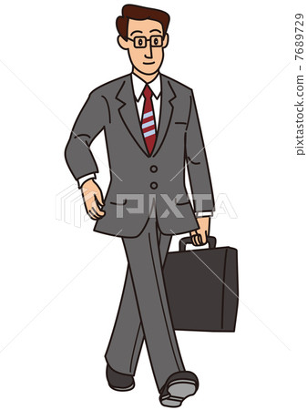 A businessman with an attache case - Stock Illustration [7689729] - PIXTA