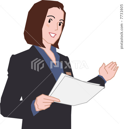 Female concierge to guide with a smile - Stock Illustration [7731605 ...