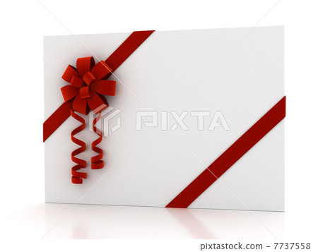 Greeting card with ribbon over white - Stock Illustration [7737558] - PIXTA