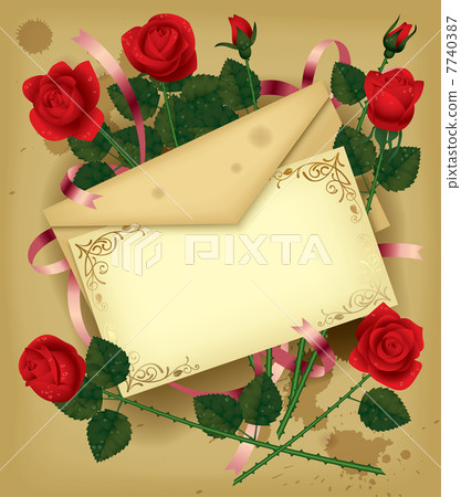 Letter with roses - Stock Illustration [7740387] - PIXTA