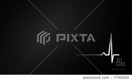 black EKG monitor background - Stock Illustration [7740880] - PIXTA