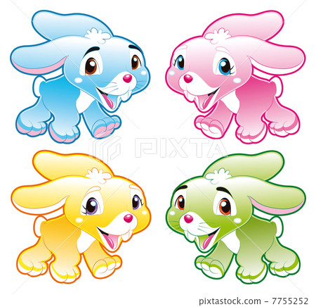 Four Babies Rabbit. - Stock Illustration [7755252] - PIXTA
