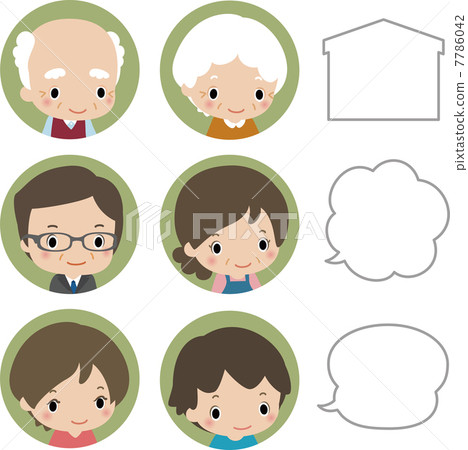 Face of 3 generations family and balloon - Stock Illustration [7786042 ...