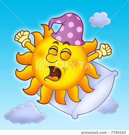 Waking up Sun on blue sky - Stock Illustration [7794260] - PIXTA
