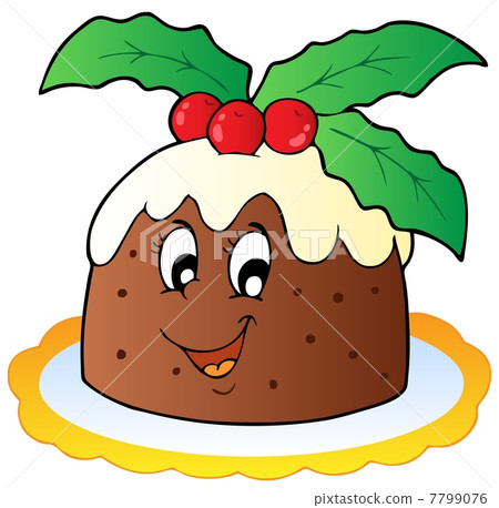 Cartoon Christmas pudding - Stock Illustration [7799076] - PIXTA