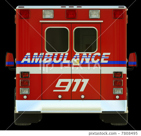 Ambulance: Rear view of emergency services vehicle - Stock Illustration ...