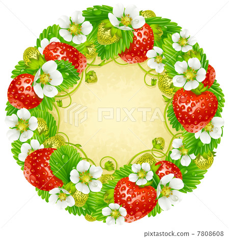 Vector strawberry circle frame - Stock Illustration [7808608] - PIXTA