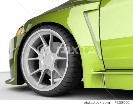 Closeup of wheels of machine on white - Stock Illustration [7808901 ...