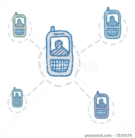 Cell phone network / People connected - Stock Illustration [7830579 ...