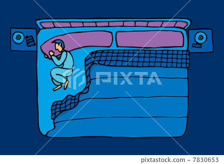 Lonely blue guy sleeping - Stock Illustration [7830653] - PIXTA