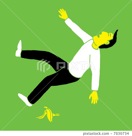 Slipping on a banana - Stock Illustration [7830734] - PIXTA