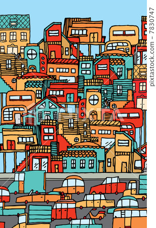 Overpopulation / Crowded city full of cars and... - Stock Illustration ...