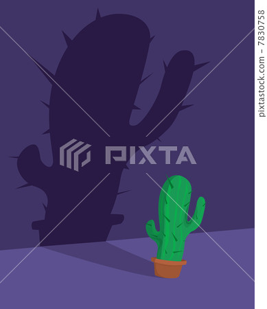 Scary cactus / Halloween Fear - Stock Illustration [7830758] - PIXTA
