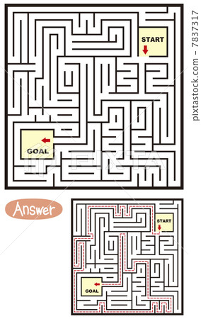 Maze and answer - Stock Illustration [7837317] - PIXTA