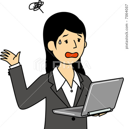OL for watching a laptop computer - Stock Illustration [7864087] - PIXTA